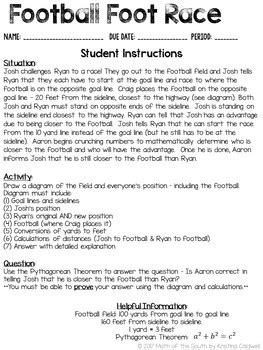 Pythagorean Theorem Performance Task Th Grade Math TPT