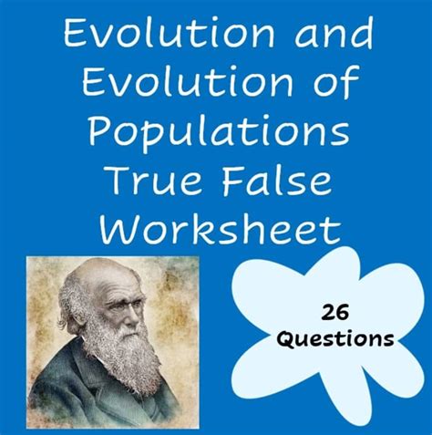 Evolution And Evolution Of Populations True False Worksheet Natural