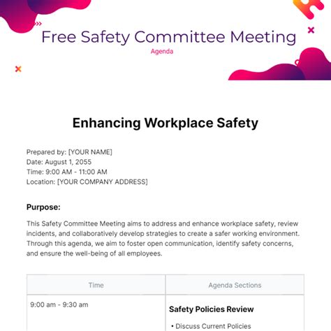 Safety Committee Meeting Template At Alica Martel Blog