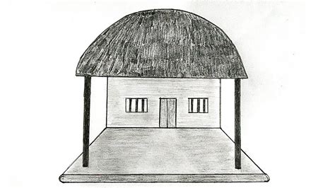 সহজে কুড়ে ঘর আঁকা শিখুন Very Easy Home Drawing Youtube