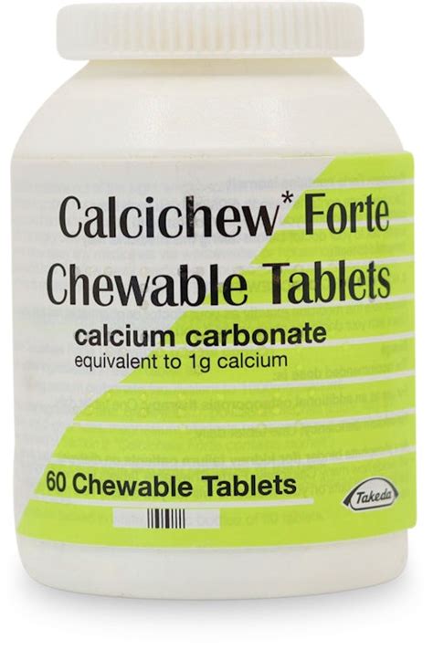 Calcichew Forte Calcium Carbonate 60 Chewable Tablets Medino