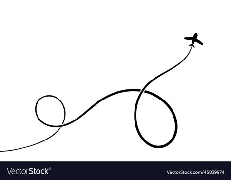 Plane Draws A Loop In The Sky Royalty Free Vector Image