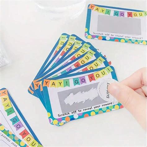 50 Sets Cards Scratch Stickers Diy Scratch Off Lottery Mini T Promotion For Party