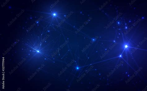Connected Polygons Plexus Vector Background Digital Data Visualization Vector Illustration