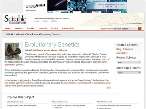Scitable Evolutionary Genetics Handout For 9th 10th Grade Lesson Planet