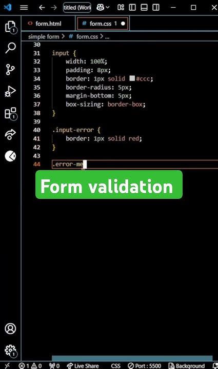 login form using html css html css shorts shortsfeed youtubeshorts