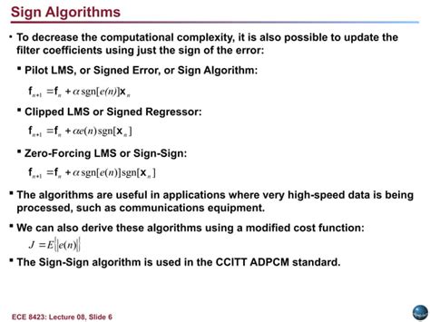 Lecture08the Lms Algorithmsignal Processingpptx