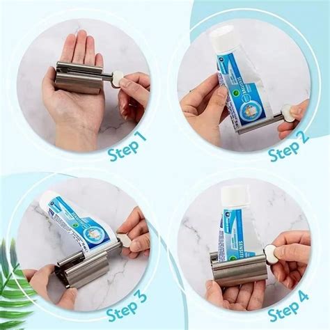 12pcs Stainless Steel Wringer Roller Rotate Dispenser For Ointments