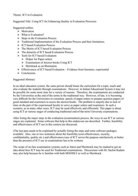 Ict In Evaluation Doc