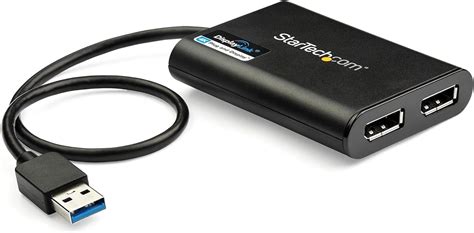 Amazon Com StarTech Com USB 3 0 To Dual DisplayPort Adapter 4K 60Hz DisplayLink Certified