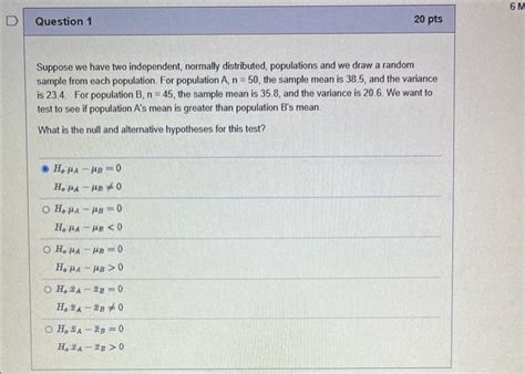 Solved Suppose We Have Two Independent Normally