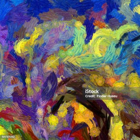 추상 질감 배경입니다 빈센트 반 고흐 스타일 작품에서 디지털 그림입니다 손에 그린된 예술 패턴입니다 현대 예술입니다 인쇄 된 그림 엽서 포스터 또는 배경 화면 및 섬유