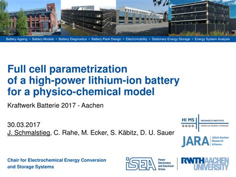 Pdf Full Cell Parametrization Of A High Power Lithium Ion Battery For