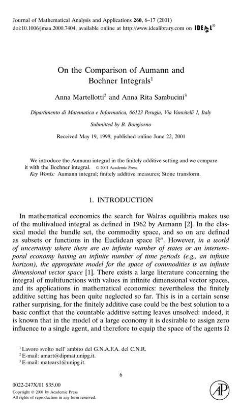 Pdf On The Comparison Of Aumann And Bochner Integrals