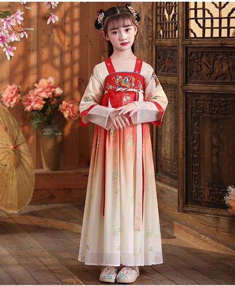 汉服女童古装中国风儿童超仙长袖小女孩襦裙古风唐装连衣裙秋冬装 淘宝网