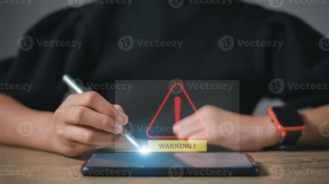 System Warning Caution Sign For Notification Error And Maintenance Concept Cyber Attack On