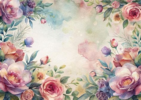 Premium Vector Floral Watercolor Border Vector Background
