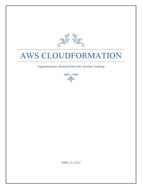 Aws Cloudformation Pdf Parameter Computer Programming Amazon