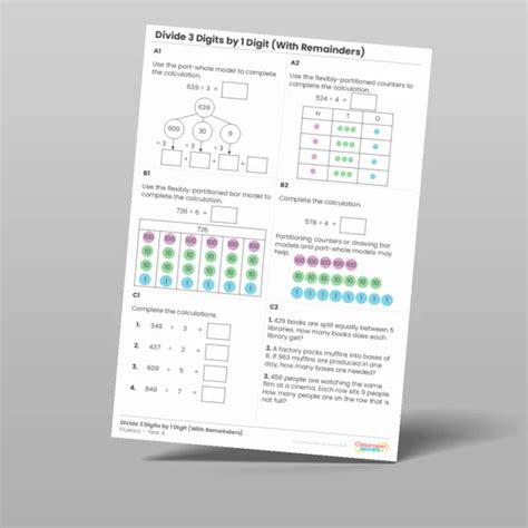 Year 4 Divide 1 Digit By 10 Fluency Matrix Resource Classroom Secrets