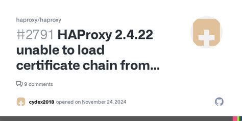 Haproxy 2422 Unable To Load Certificate Chain From File · Issue 2791 · Haproxyhaproxy · Github