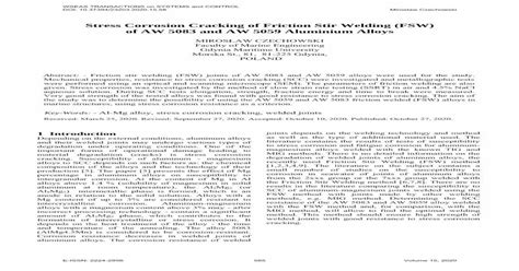 Pdf Stress Corrosion Cracking Of Friction Stir Welding Fsw Dokumen Tips