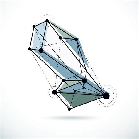 Premium Vector Abstract Geometric 3d Wireframe Object Corporate