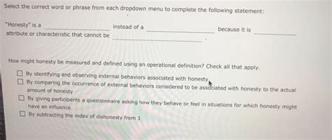 Solved Select The Correct Word Or Phrase From Each Dropdown
