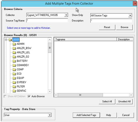 Specify The Tags For Data Collection Using Historian Administrator