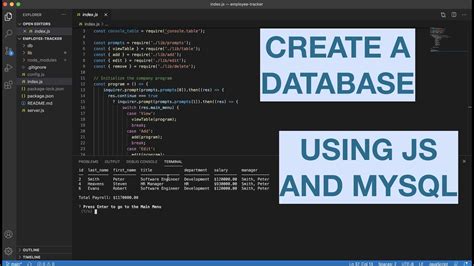 Create An Employee Management System Using Javascript And Mysql Youtube