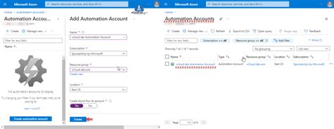 Create An Azure Automation Account On Using Portal