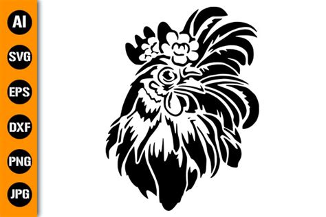 Stencil Rooster Graphic By Crafftteam · Creative Fabrica