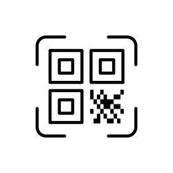 Qr Code Scanner Line Icon Scan Qrcode Linear Vector Image