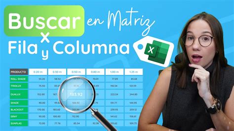🔎 buscar por fila y columna en una matriz en excel youtube