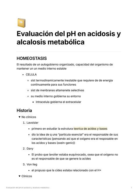 Solution Evaluación Del Ph En Acidosis Y Alcalosis Metabólica Y