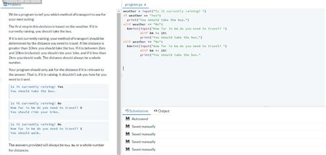 Solved Decisions With Two Options Programpy Weather Input