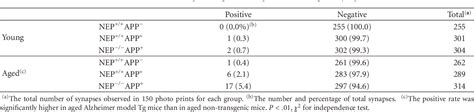 Table 2 From Amyloid Beta Annular Protofibrils In Cell Processes And Synapses Accumulate With