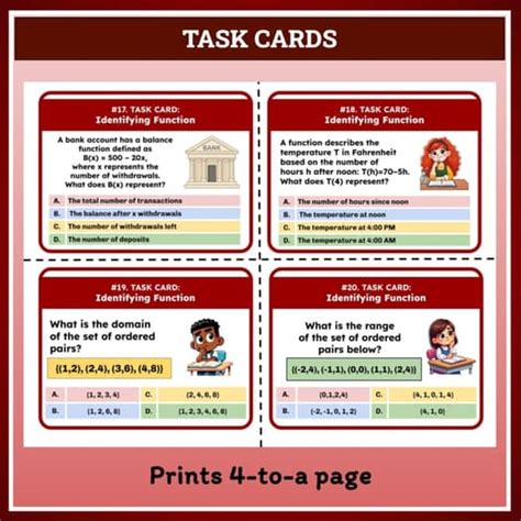Teks Math 8 5g Task Card Identifying Functions By Markimatics