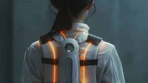 Wearable Posture Correction Device On Person S Back Stock Illustration