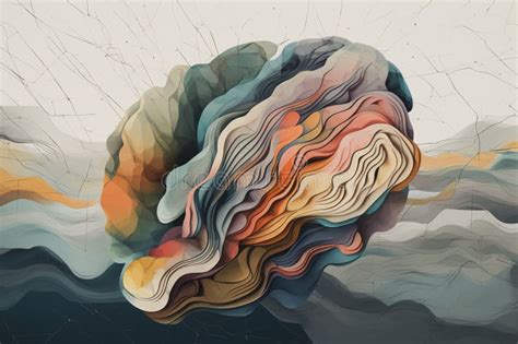 Abstract Human Brain Colorful Illustration Stock Illustration
