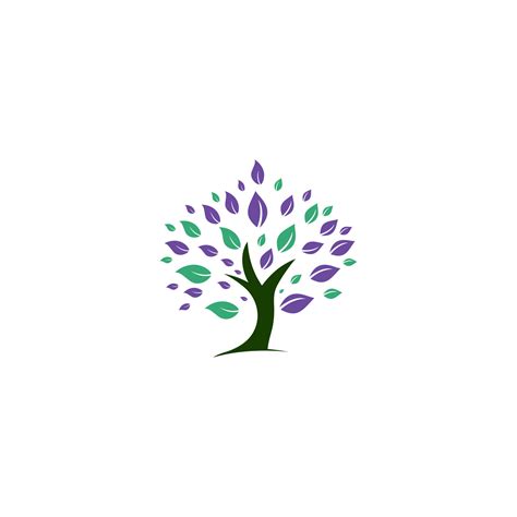 Green Tree Logo Design Abstract Organic Element Vector Design Ecology Happy Life Logotype