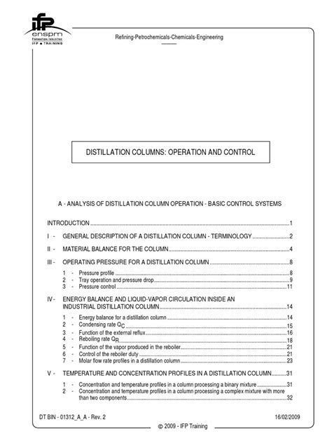 01 Distillation Columns Opeation And Control Pdf Distillation Pressure