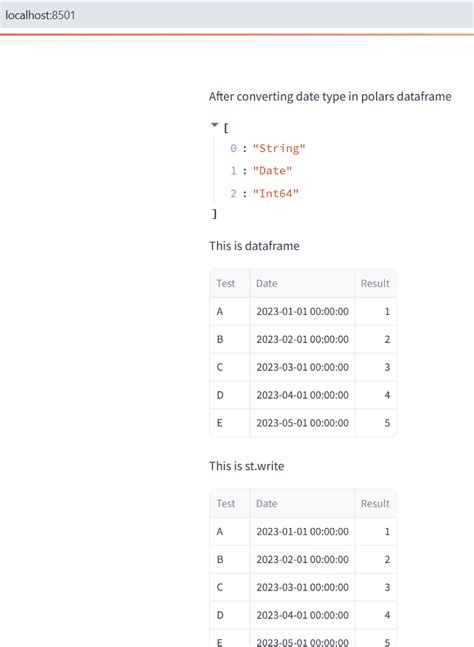 Date Column From Polars Dataframe Is Getting Displayed As Datetime In