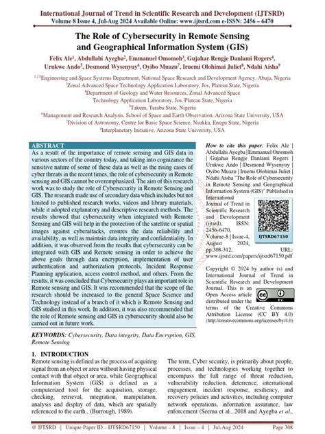 The Role Of Cybersecurity In Remote Sensing And Geographical