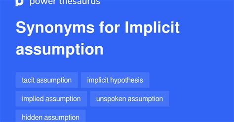 Implicit Assumption Synonyms 68 Words And Phrases For Implicit Assumption