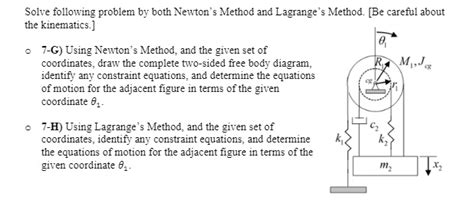 Solved Hw Number 7 E Solve Following Problem By Both Newtons Method And Lagranges Method Be