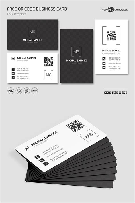 Free QR Code Business Card Template For Photoshop PSD