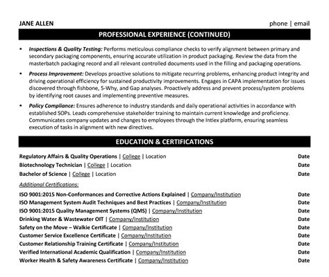 The Insiders Guide To Creating A Quality Assurance Specialist Resume