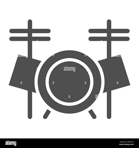 Drum Set Glyph Icon Music And Instrument Drum Kit Sign Vector Graphics A Solid Pattern On A