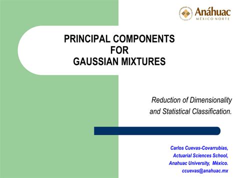 Pdf Principal Components For Gaussian Mixtures