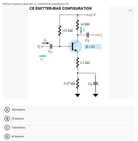 solved without bypass capacitor ce determine impedance zb